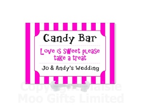 Personalised Candy Stripe Cart Sign | Personalised Sweet Table Sign ...
