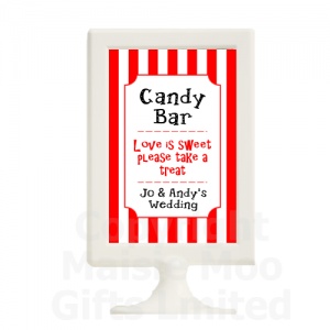 Personalised Candy Stripe Cart Sign | Personalised Sweet Table Sign ...
