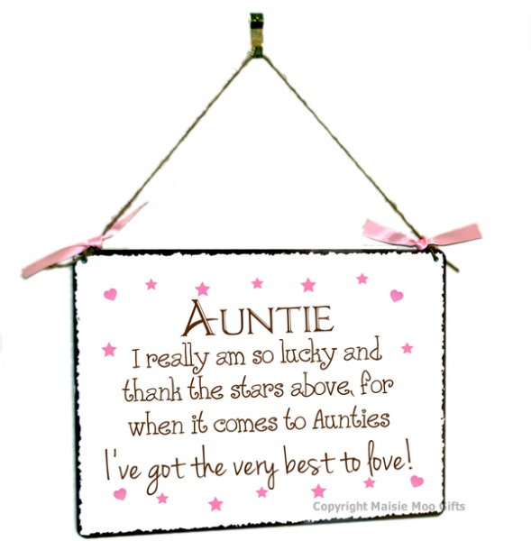 Auntie Hanging Vintage Style Design Plaque | Auntie Gift | Auntie Sign ...