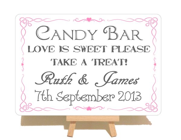 Personalised Swirly Candy Cart Sign | Personalised Sweet Table Sign ...