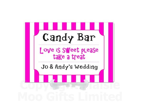 Personalised Candy Stripe Cart Sign | Personalised Sweet Table Sign ...
