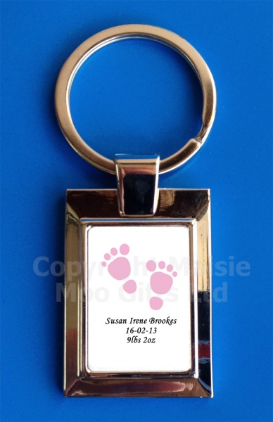 Personalised New Baby Girl Keyring | Personalised Keepsake Keyring ...