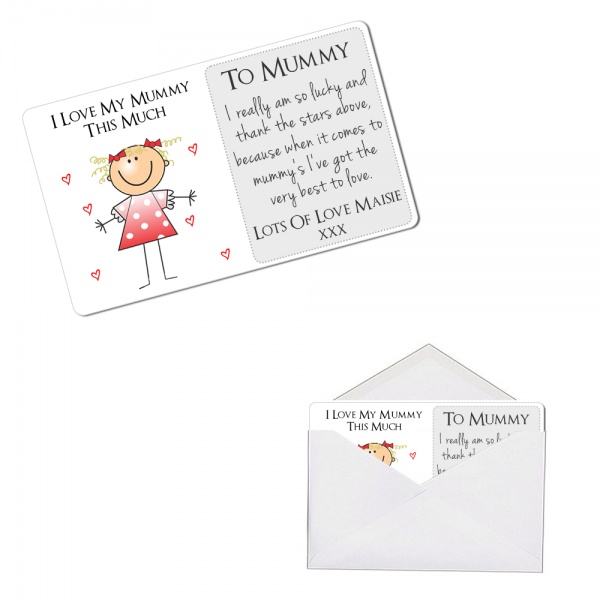 Personalised I Love My Mummy Wallet Card | Personalised Sentimentl ...
