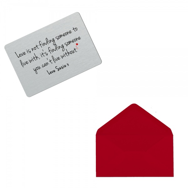 Personalised Love Is Wallet Card | Personalised Sentimental Saying ...
