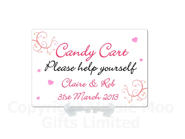 Personalised Candy Bar Love Heart Sign | Personalised Sweet Table Sign ...