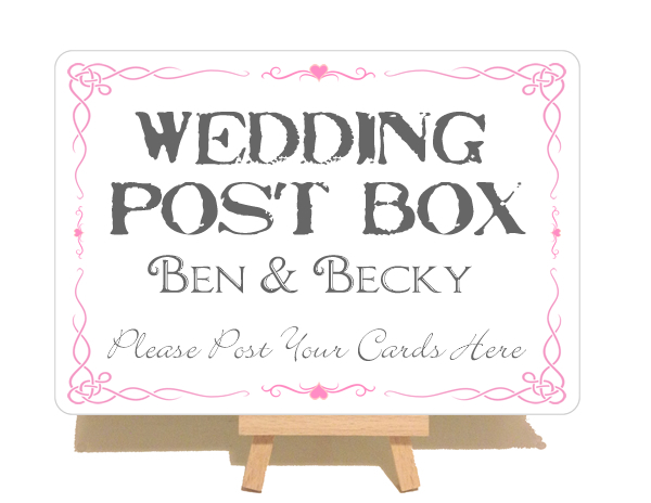 Personalised Swirly Wedding Post Box Sign | Personalised Wedding Sign ...