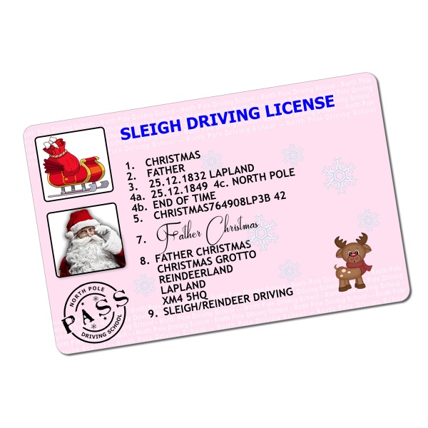 Santa Claus Driving License | Father Christmas Driving License ...