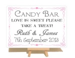 Personalised Candy Stripe Cart Sign | Personalised Sweet Table Sign ...